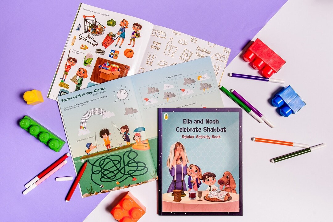 Shabbat Sticker Activity Book: Ella and Noah Celebrate Shabbat - Etsy