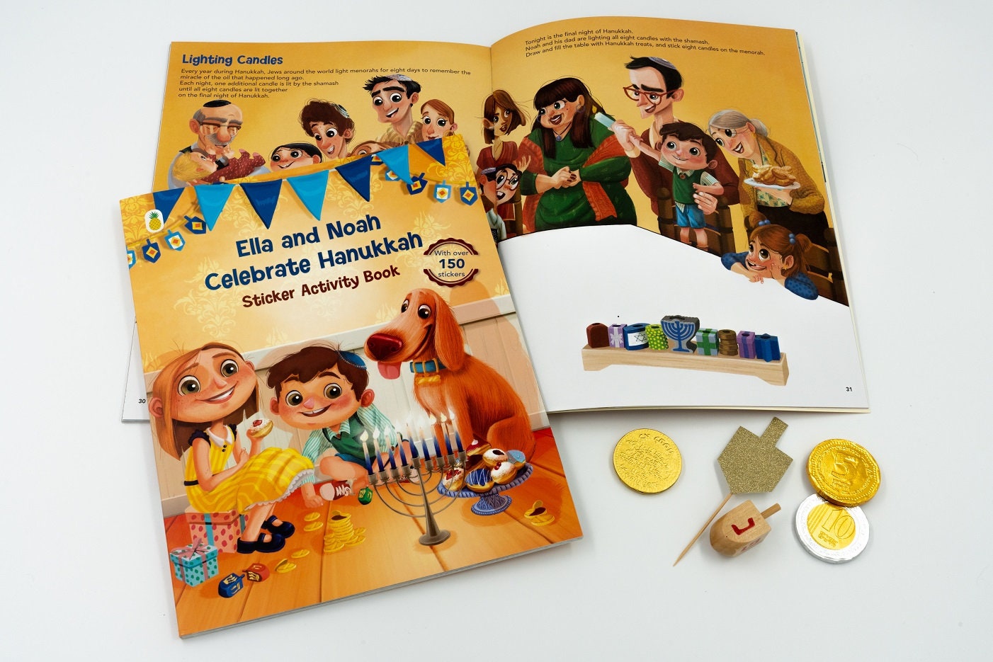 Hanukkah Sticker Activity Book: Ella and Noah Celebrate Hanukkah - Etsy