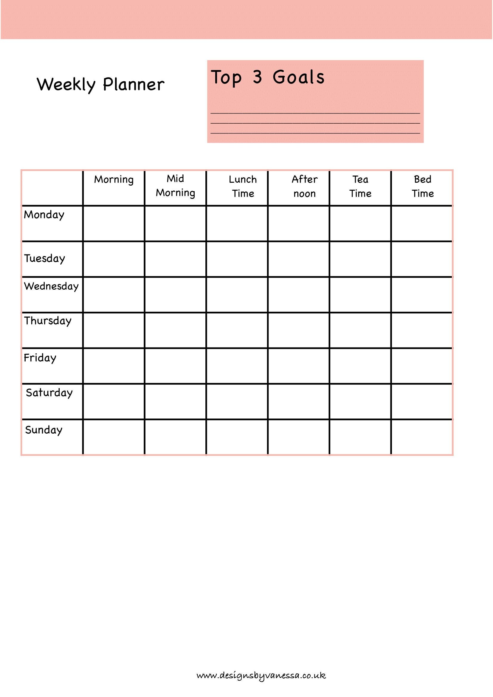 Weekly Goal Planner Printable - Etsy