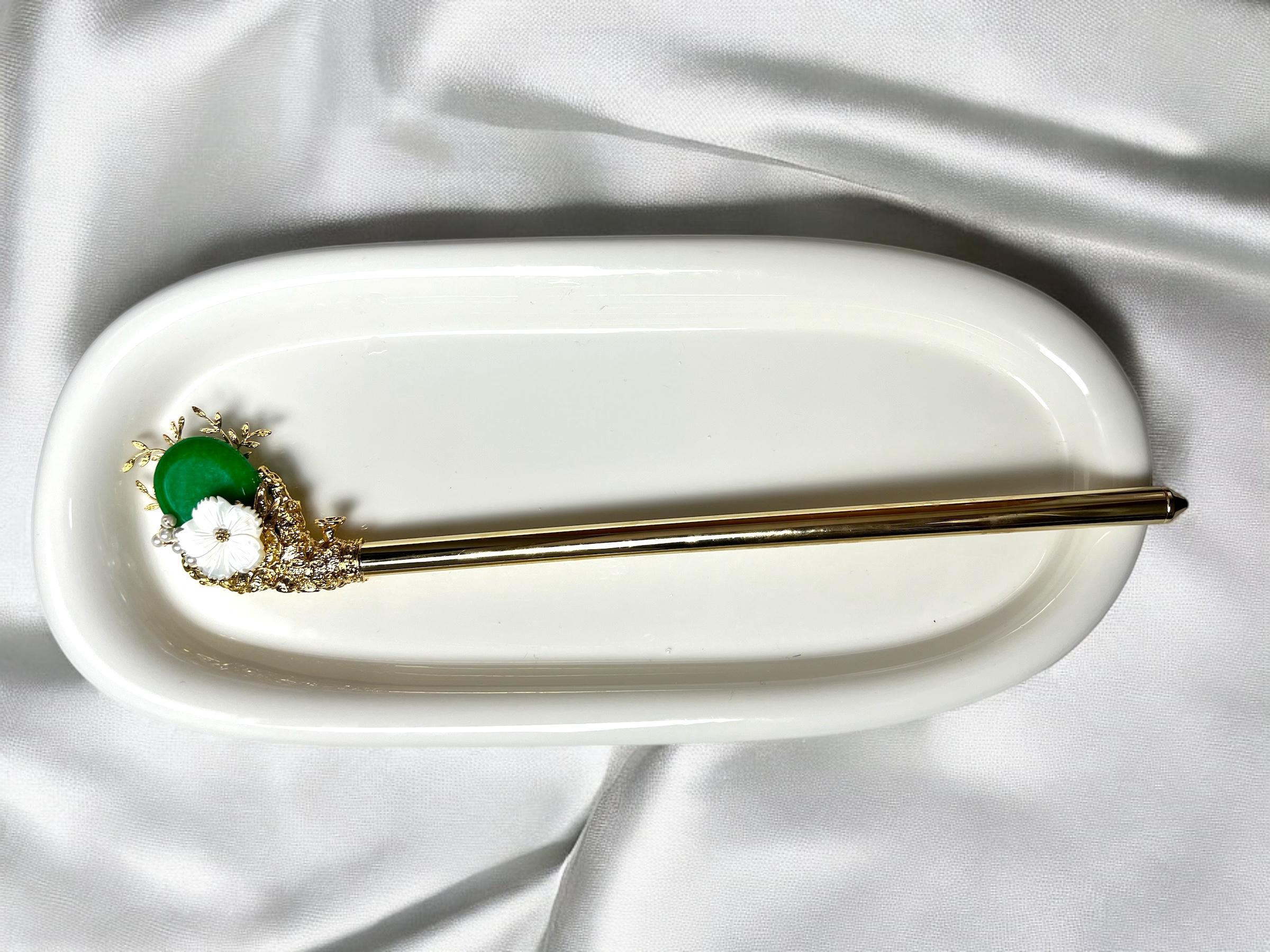 Deep Green Love Binyeo | Handcrafted Korean Hairpin With Aventurine ...