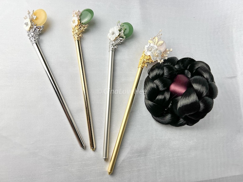 Aventurine Handcrafted Korean Binyeo "cherry Blossom" | Traditional ...