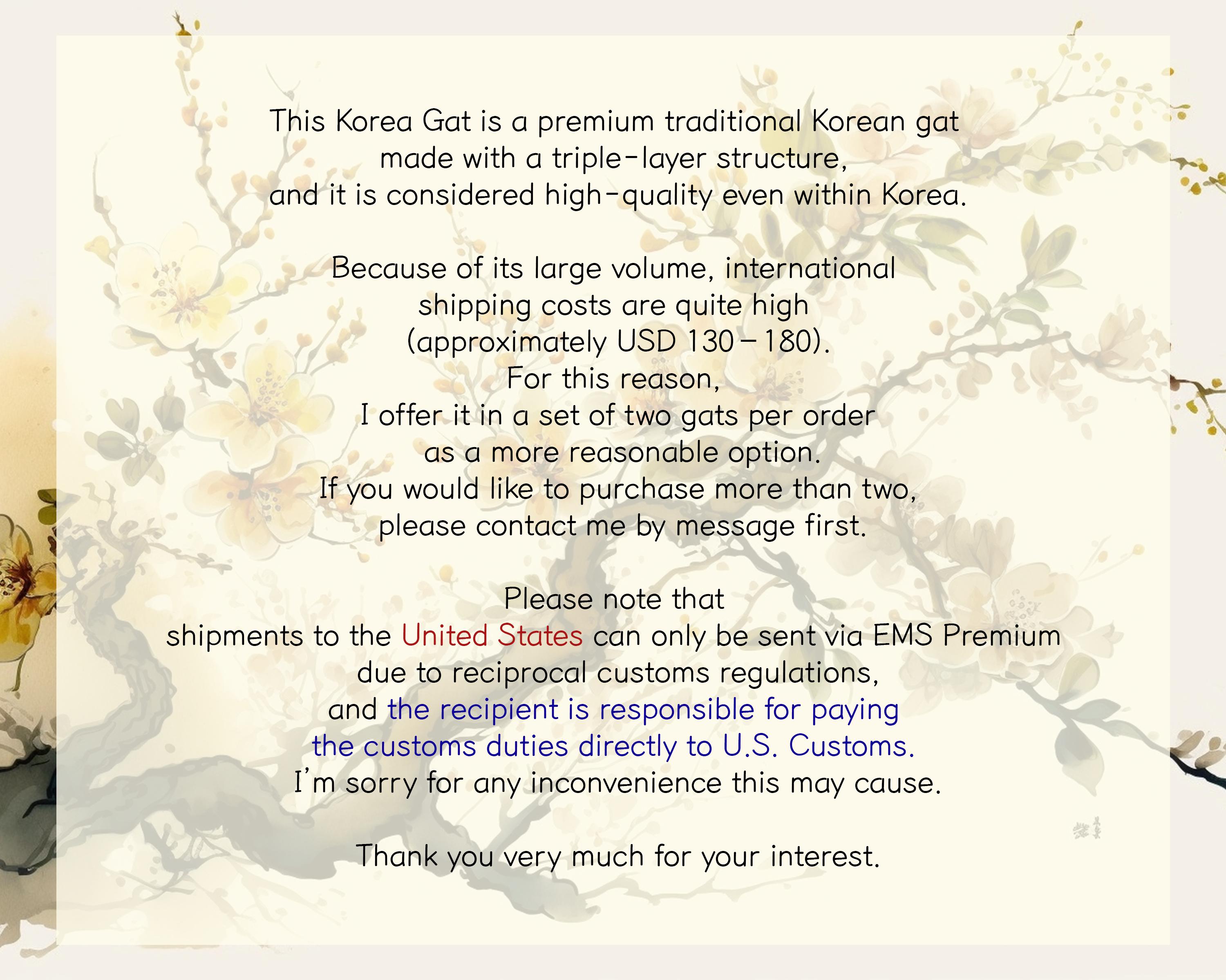 2set of Korean Traditional Gat (갓) – Premium 3-layer Yangban Hat for ...