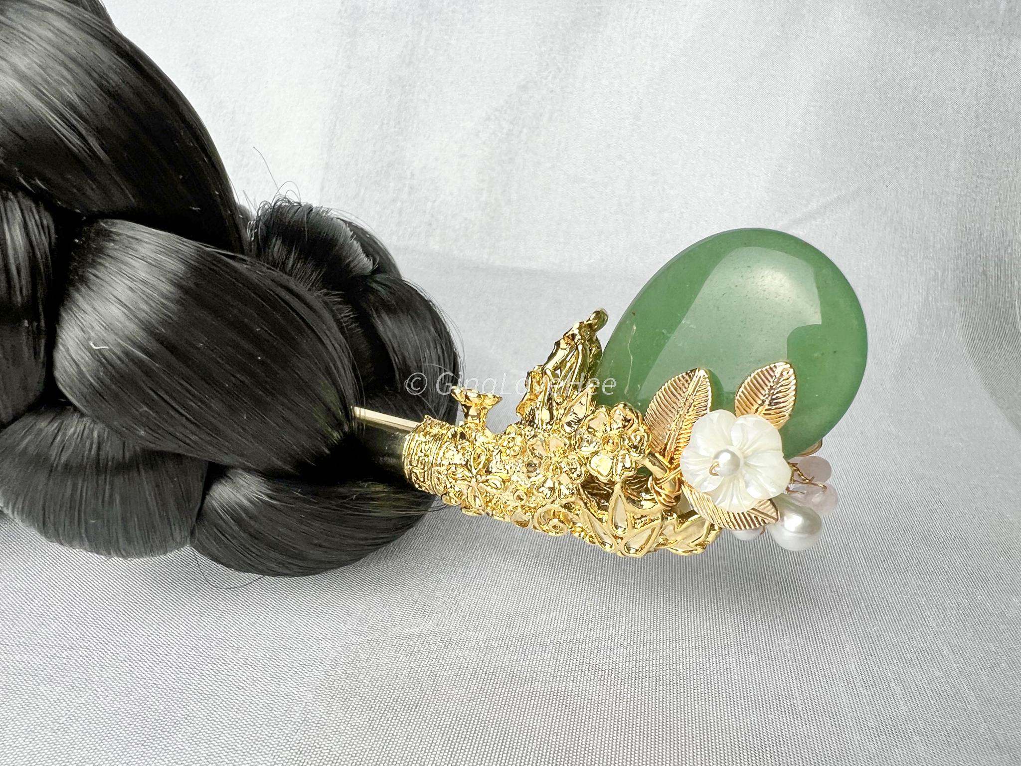 Aventurine Handcrafted Korean Binyeo "cherry Blossom" | Traditional ...