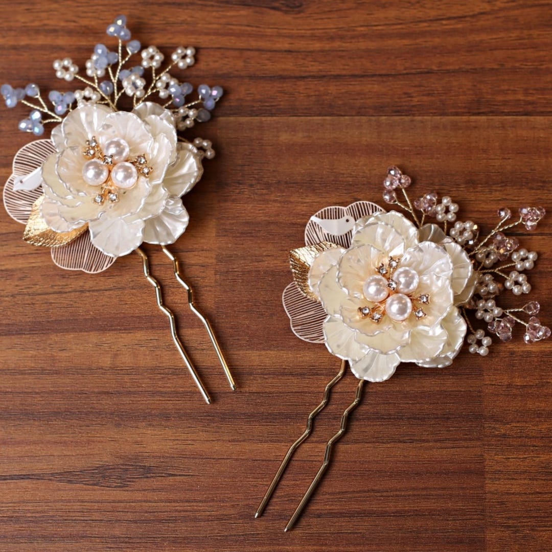 Plumeria Swan Blossom Korean Binyeo | Traditional Hairpin & Ornate Clip ...