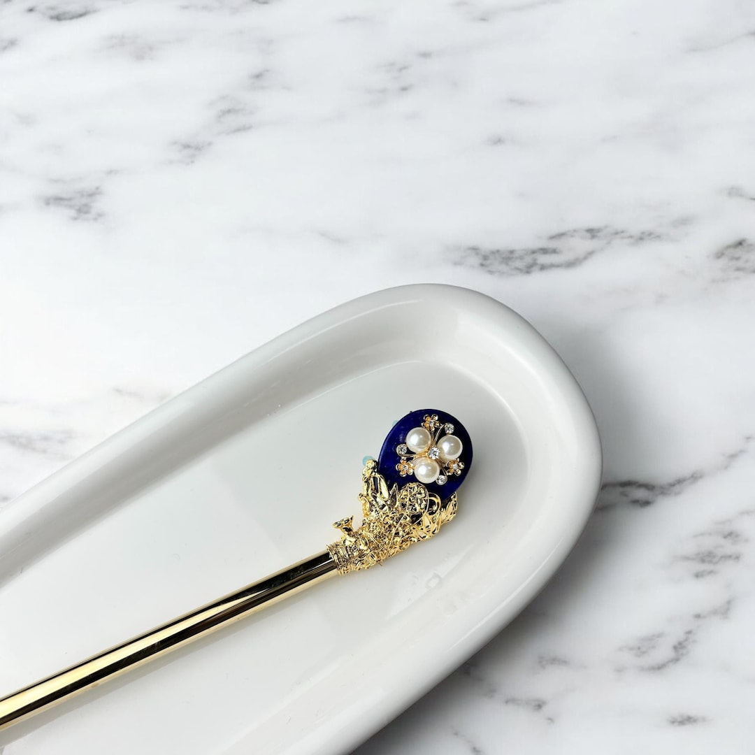 Sparkling Blue Sea Binyeo | Handcrafted Korean Hairpin With Aventurine ...