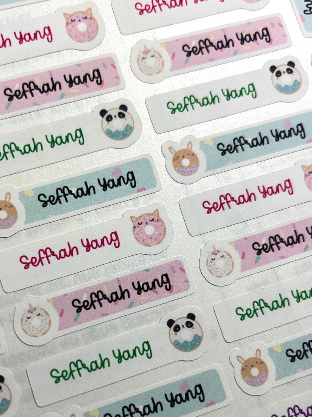 120 Girls Mini Iron-on Clothing Kids Name Labels Washing Machine and ...