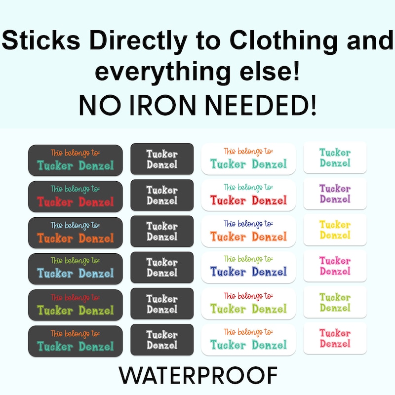 Clothing Sticker Name Tag - Etsy