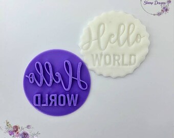 Hello World Stamp - Etsy