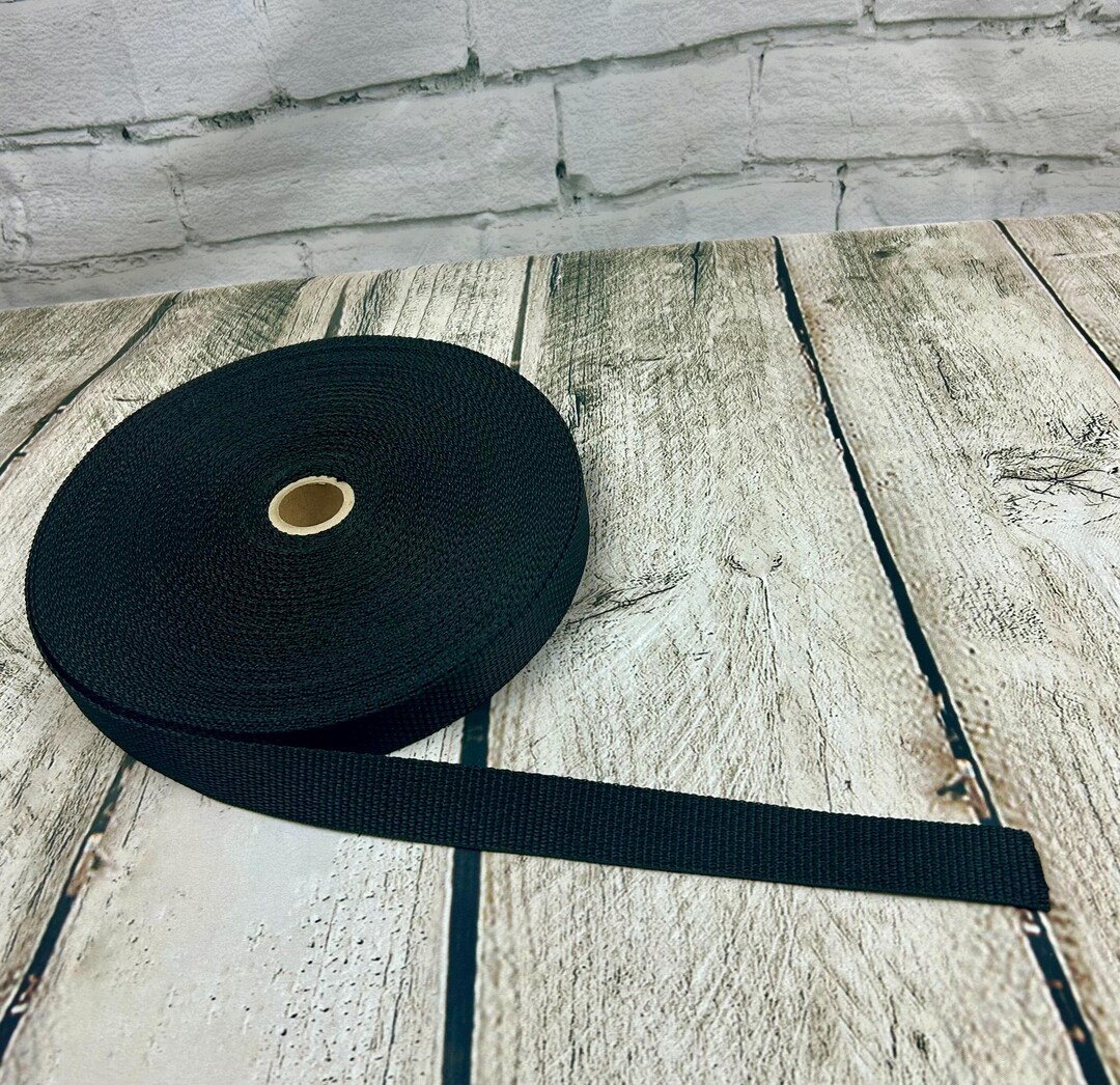 Poly Black Nylon Webbing -new Old Stock-black Nylon Strapping -1 Inch ...