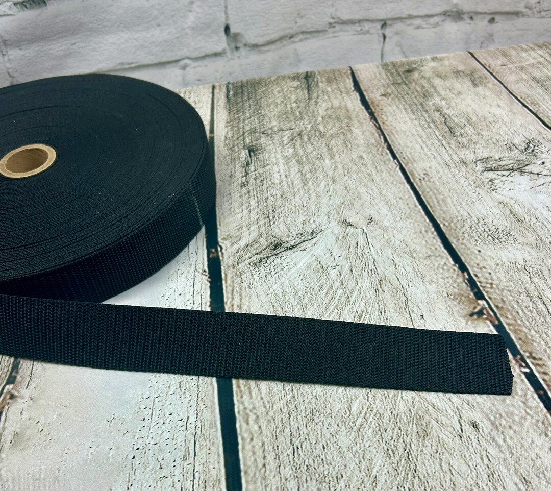 Poly Black Nylon Webbing -new Old Stock-black Nylon Strapping -1.5 Inch ...