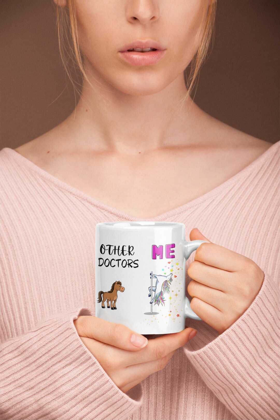 Female Doctor Ceramic Mug, Dancing Unicorn Glossy Mug, Doctor Coffee ...