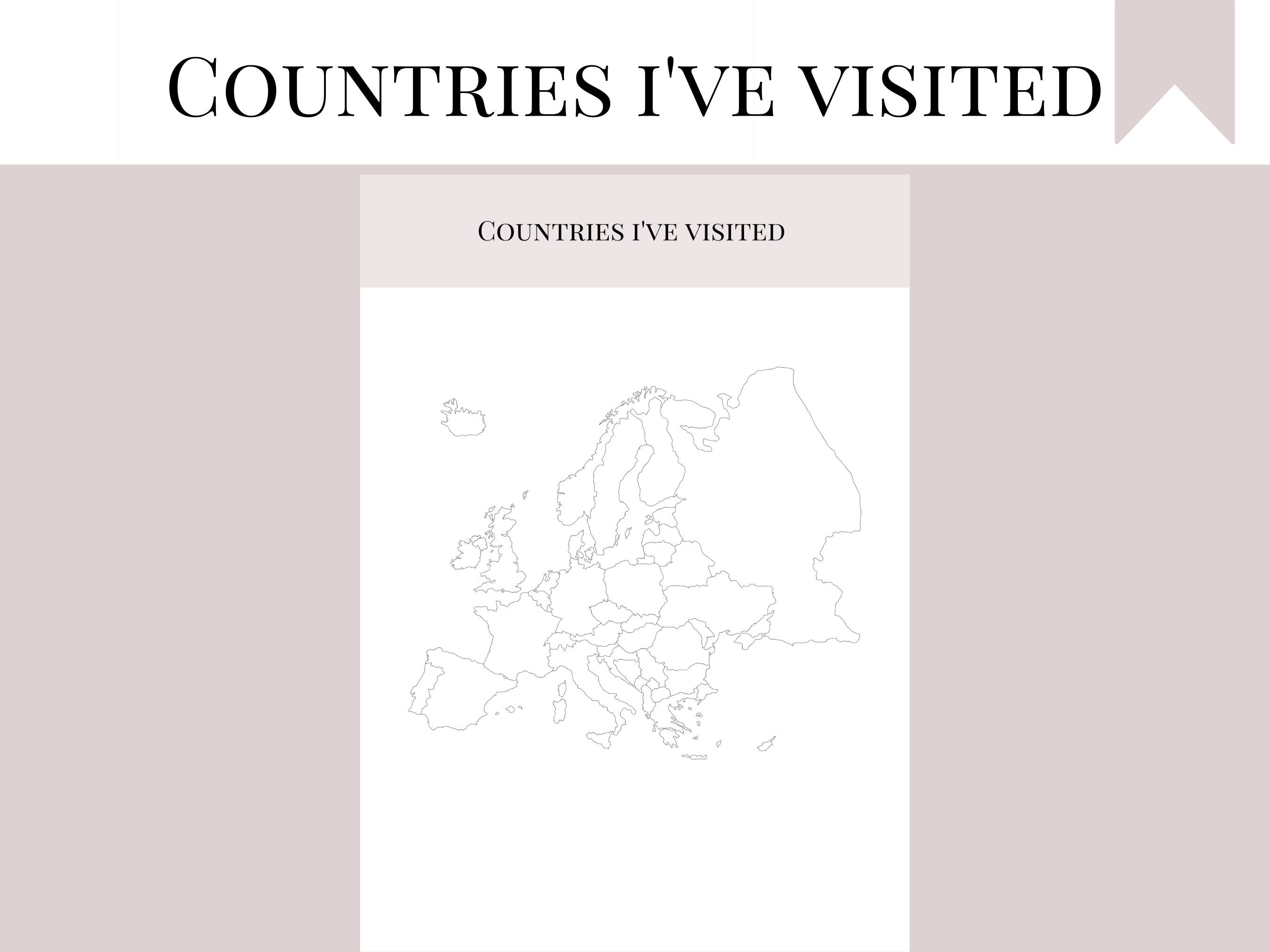 Countries I've Been To, World Travel Map Tracker, A4, A5, A3, US Letter ...