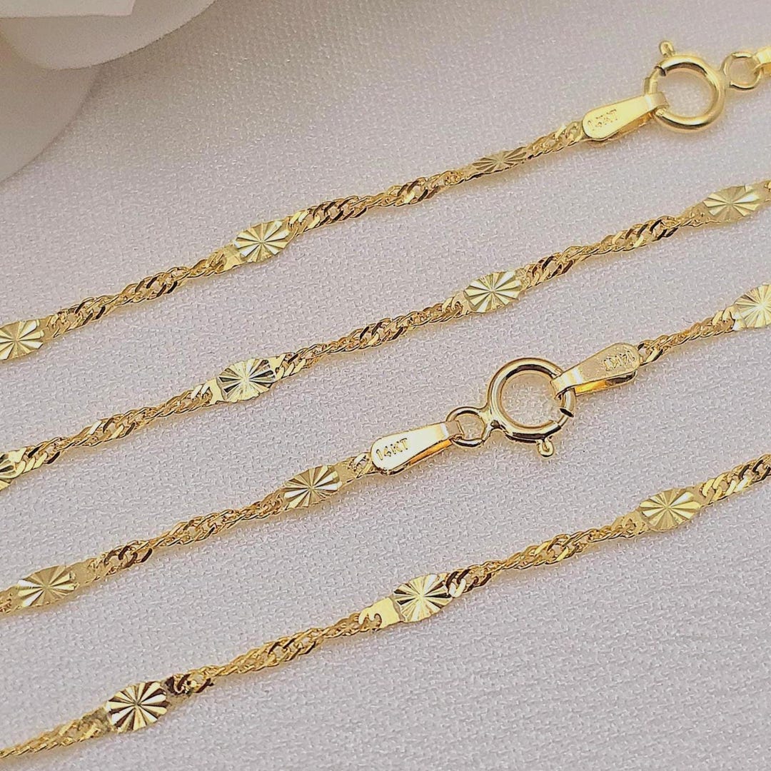 Cadena De Oro Cadena Grano De Cafe En Oro Laminado 18K Mujer – Ourel