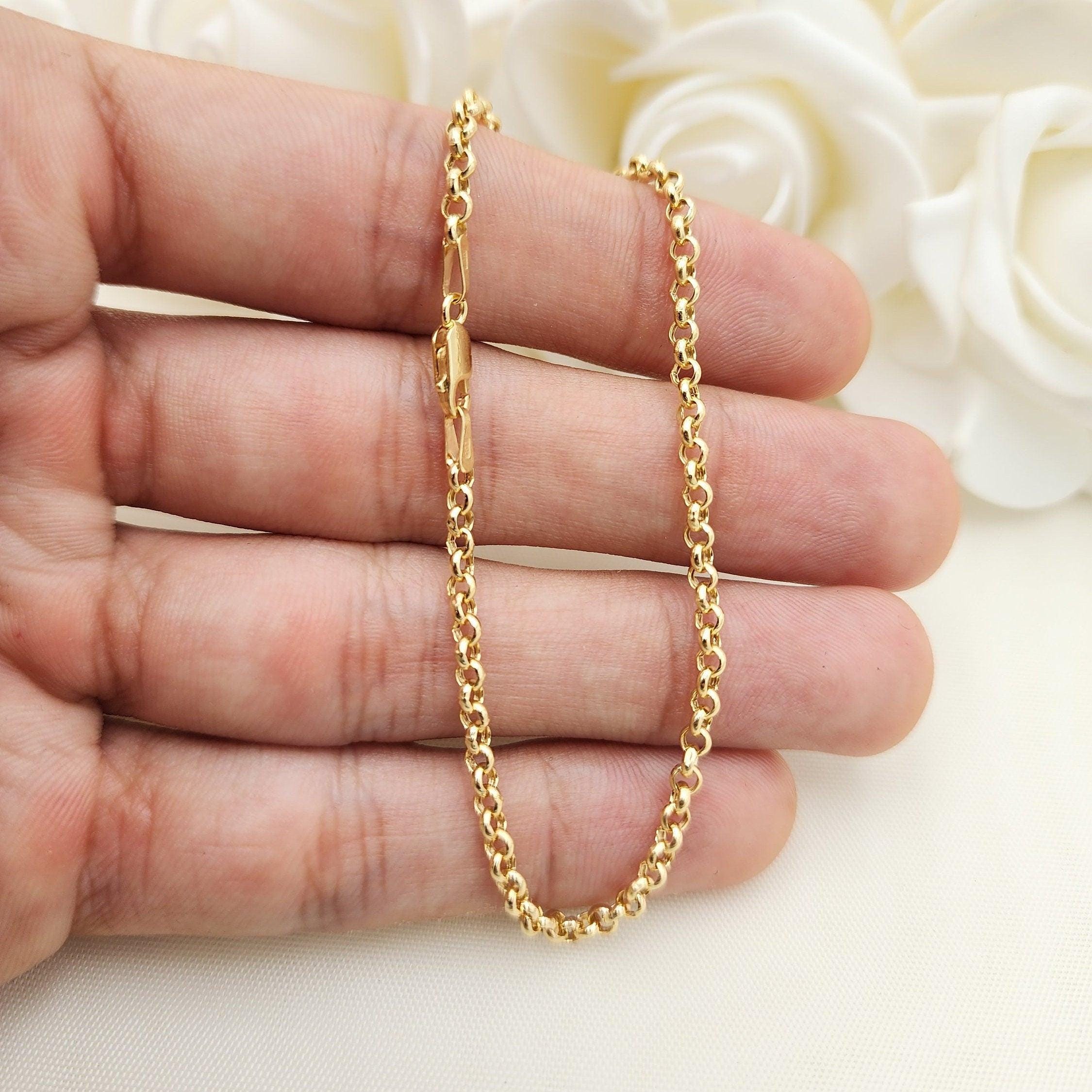 14k Yellow Gold Rolo Bracelet - Made in Italy - 7.5 Inches - 3MM - for ...
