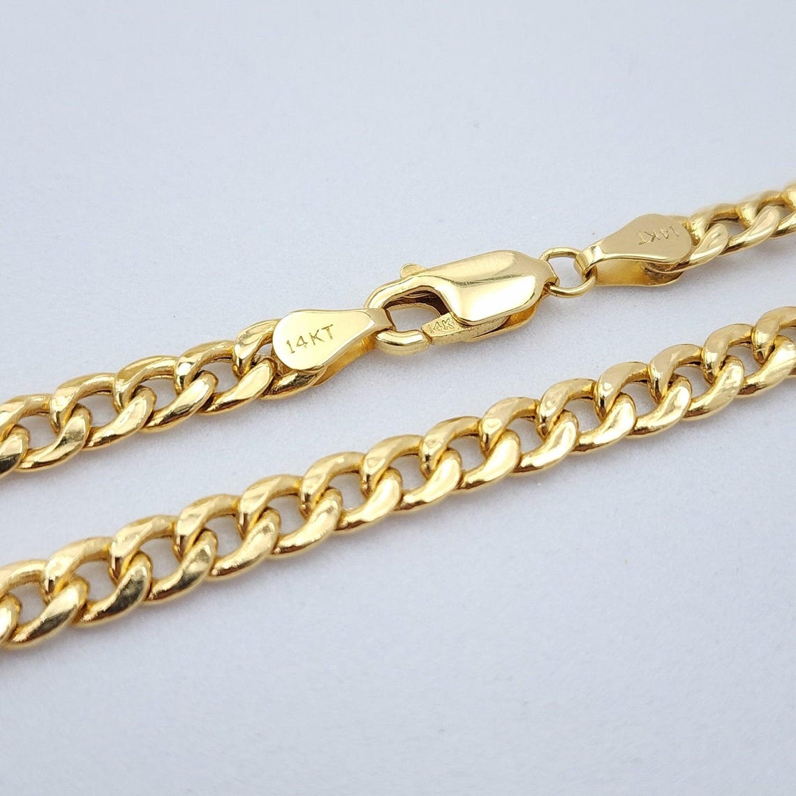 Real 14k Gold Cuban Link Bracelet - Cuban Link - 4.5MM - Perfect Gift ...