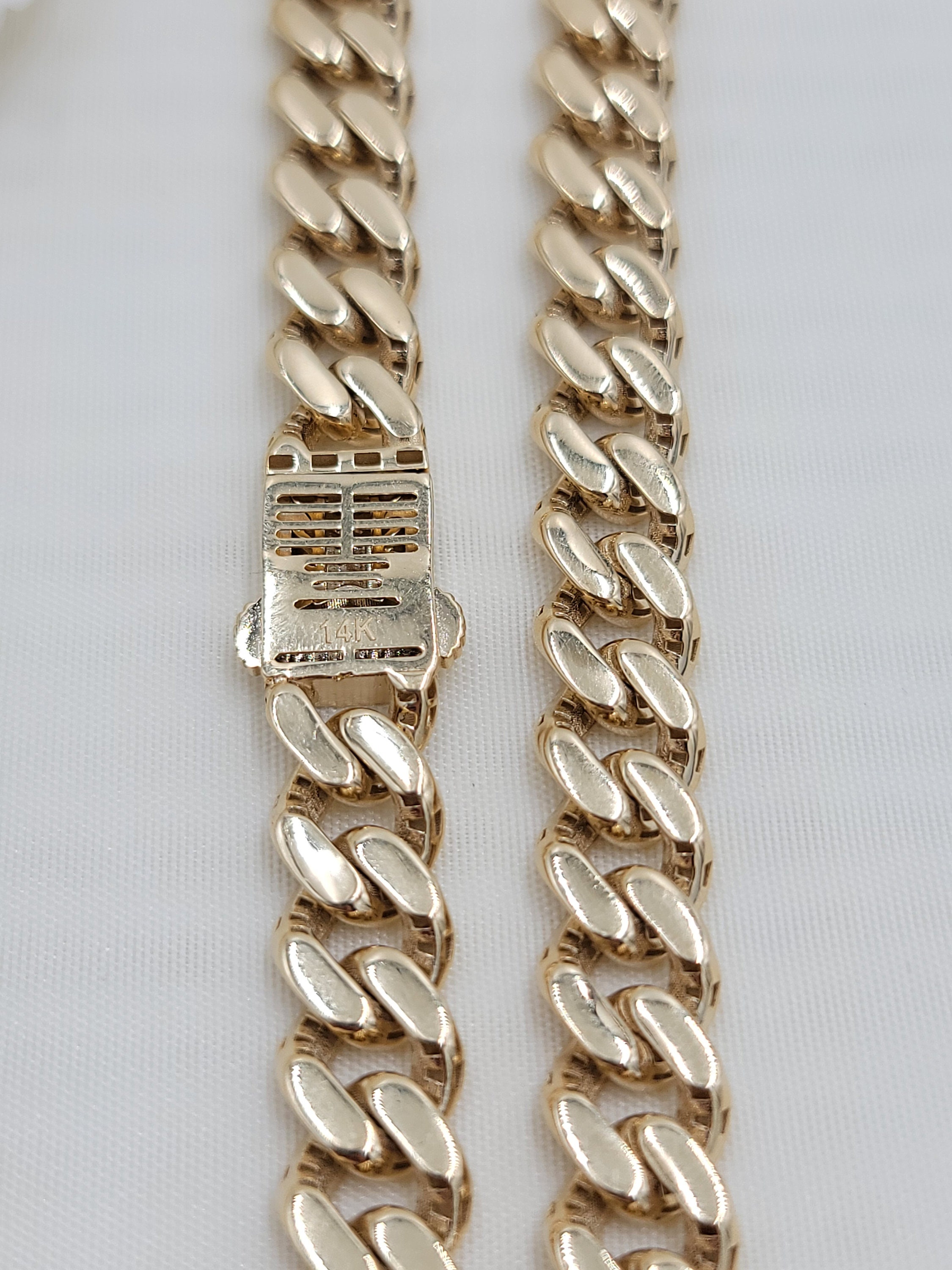 Real 14k Gold Monaco Chain - 18 Inches - 11mm - Hollow - Etsy