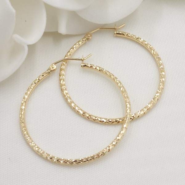 Real Gold by Hoop Earrings - Etsy