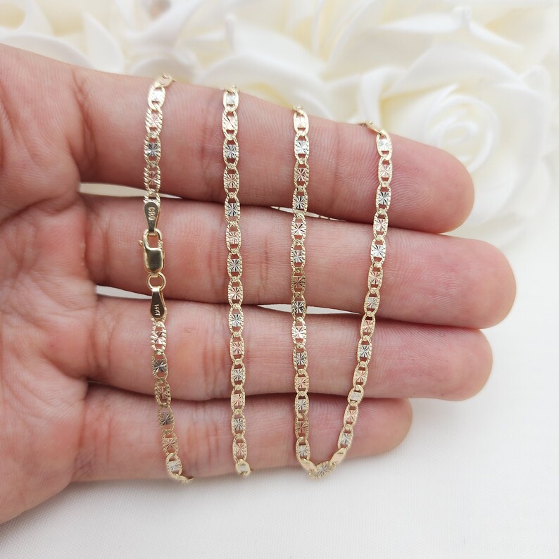 Real 14k Diamond Cut Star Valentino Chains 16 - Etsy