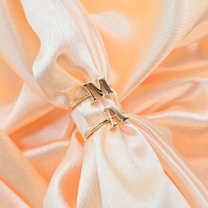 Solid 14k Gold Bold Initial Rings Polished Initials Genuine Gold ...