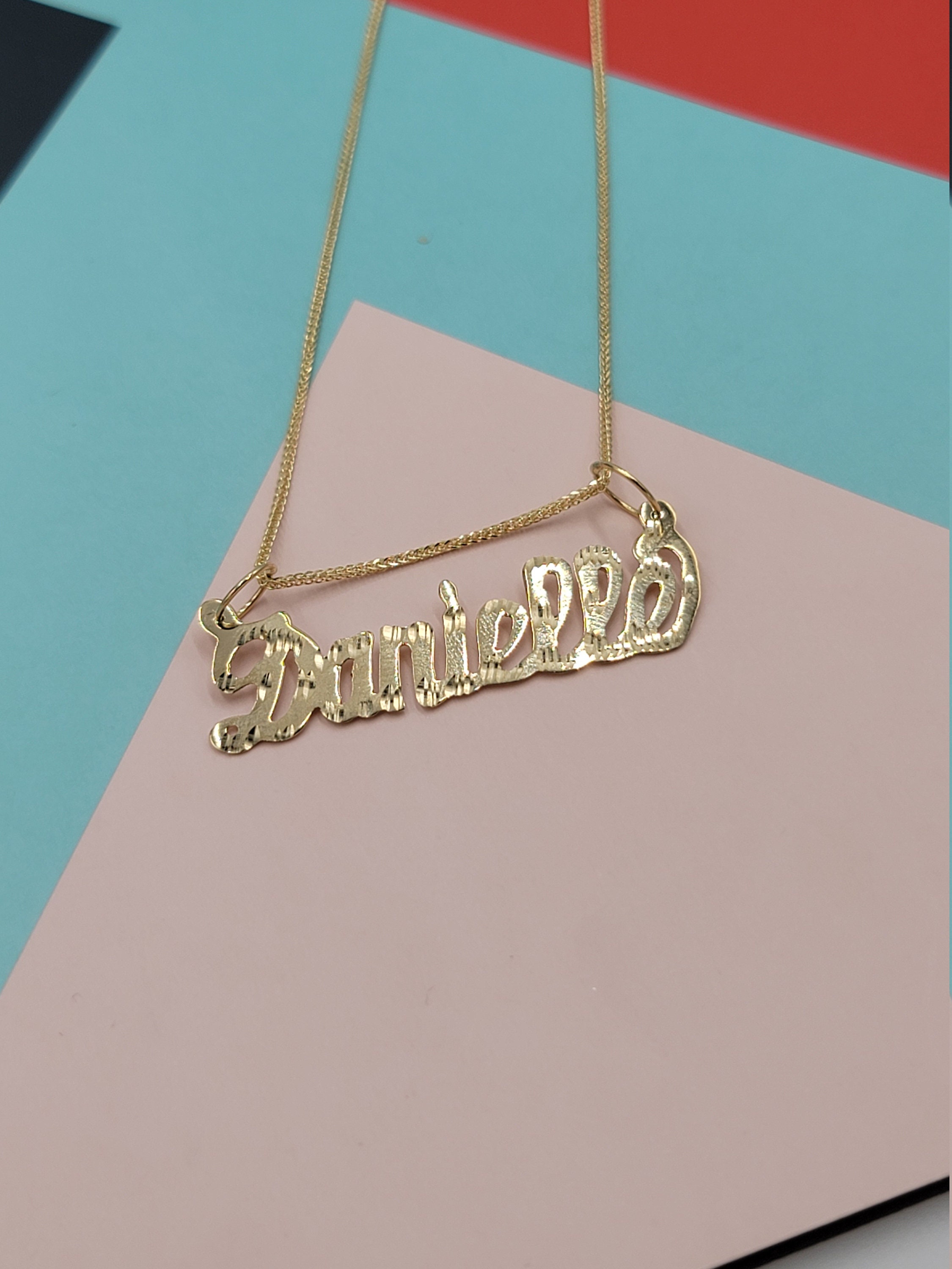 Handmade Solid Gold Custom Name Plate Necklace - Etsy