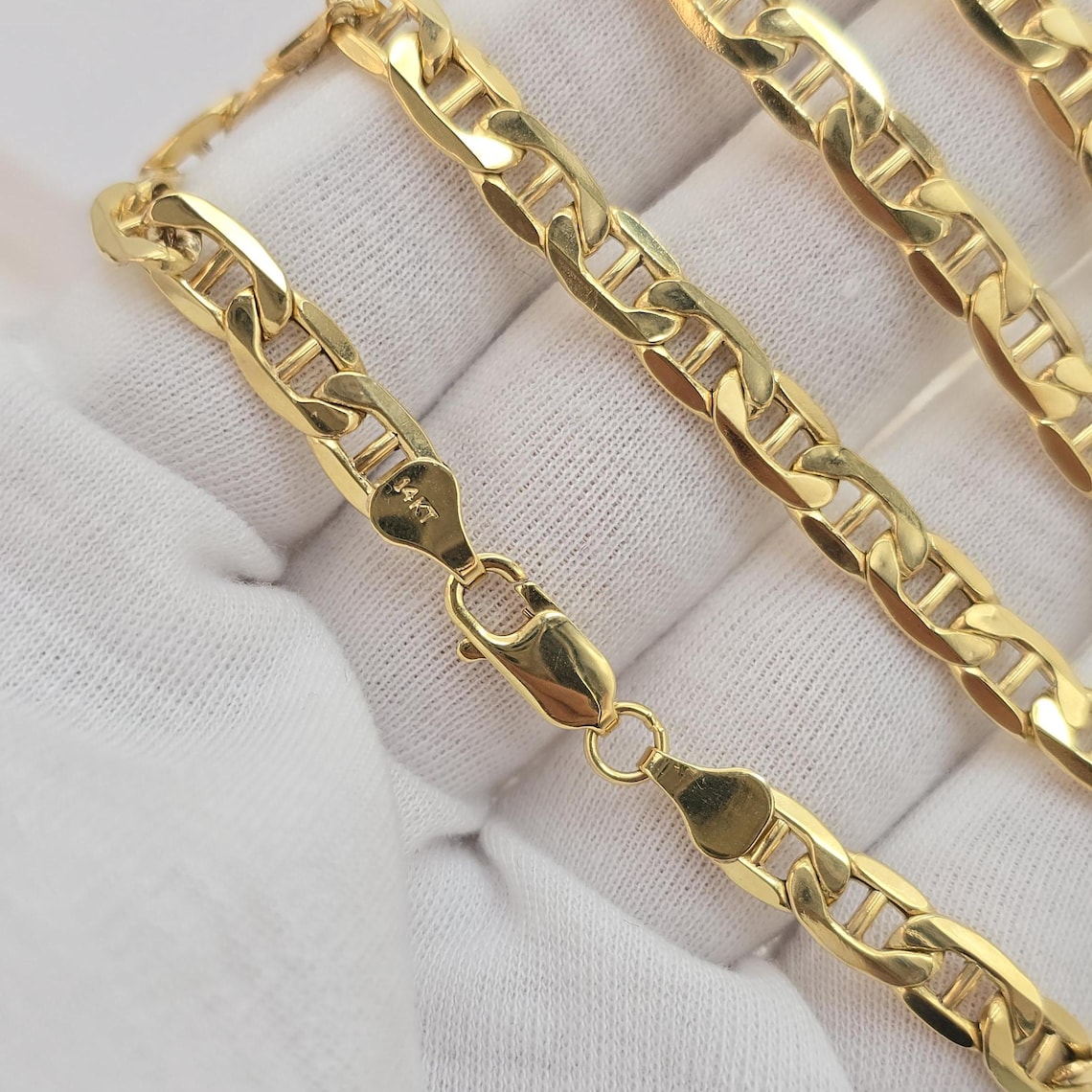 REAL 14k Gold 6.2mm Thick Mariner Chain - Perfect Gift - Fine & Elegant ...