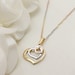 Solid 14k Tri Color Gold Triple Heart Charm Necklace - 16", 18", 20 ...
