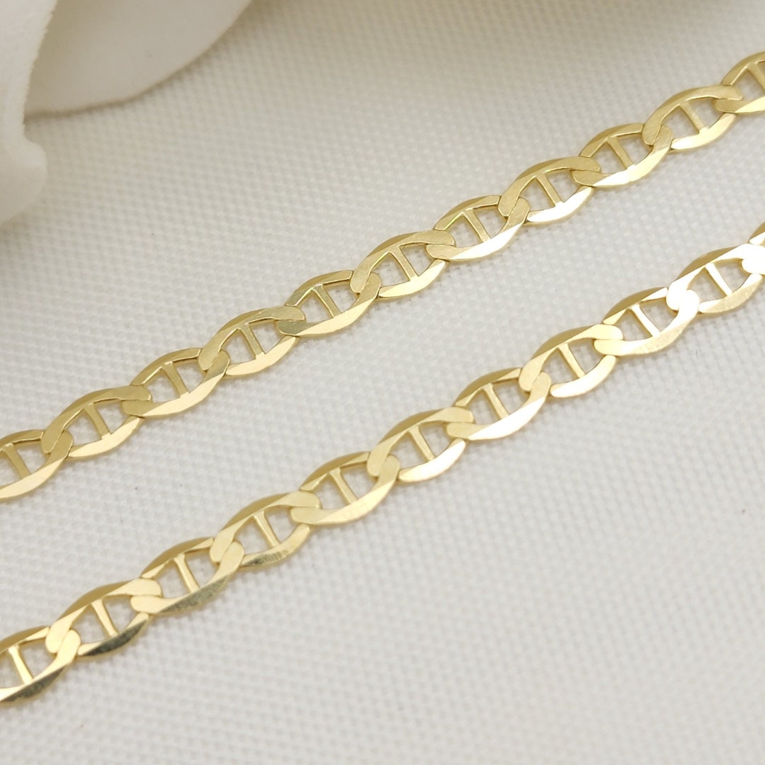 Solid 14k Gold Mariner Chain 16 18 20 22 24 Inches - Etsy