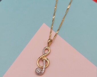 Gold Clef Necklace - Etsy