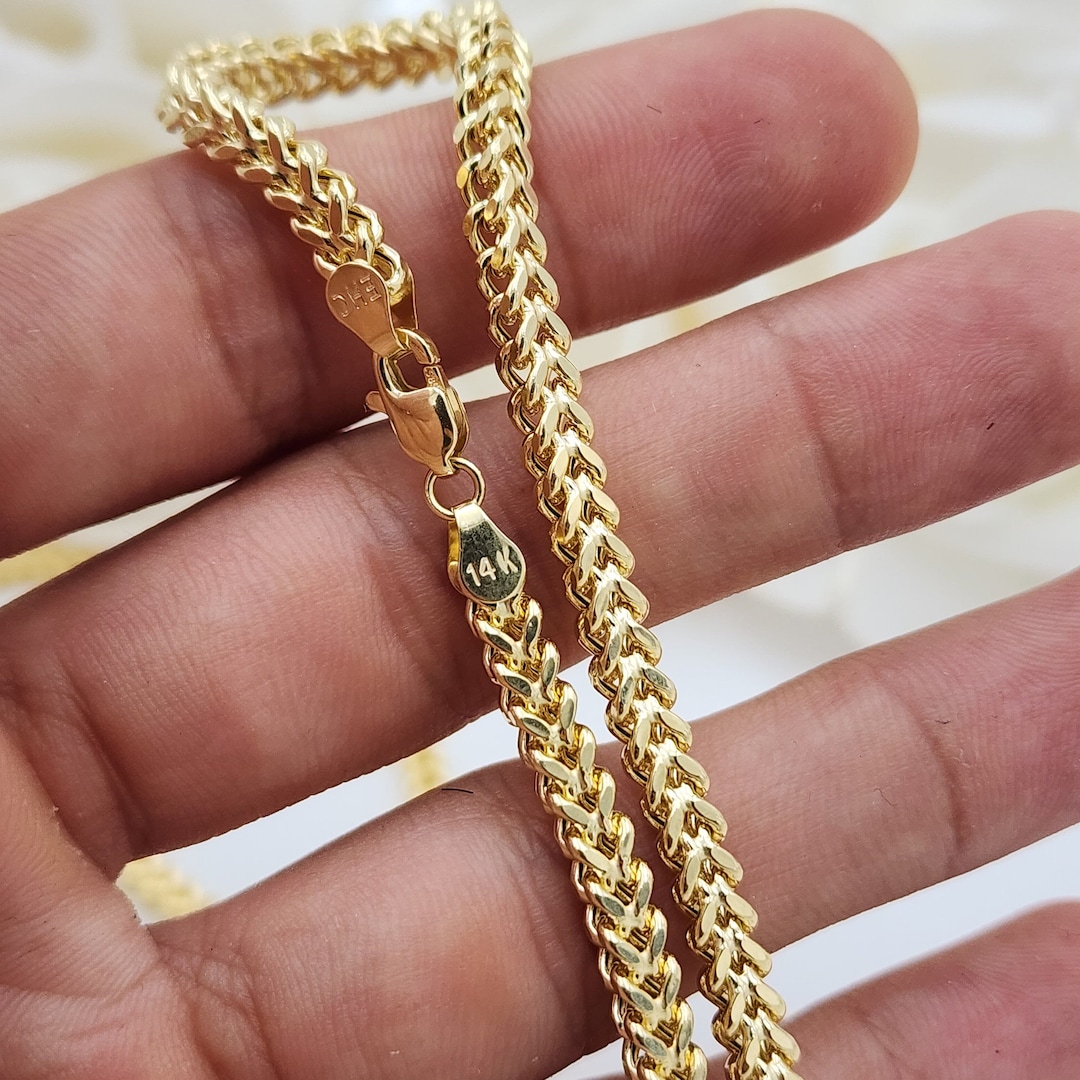Real 14k Gold 4MM Thick Square Franco Chain - 24 Inches - Etsy