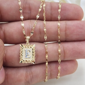 Solid 14k Gold Initial Pendant - Square Pendant - A-Z Charms - Perfect ...