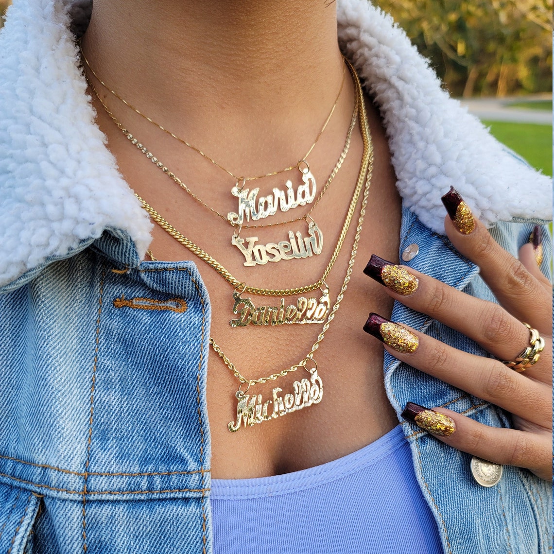 Handmade Solid 14k Gold Name Plates Pendants Big Plates - Etsy