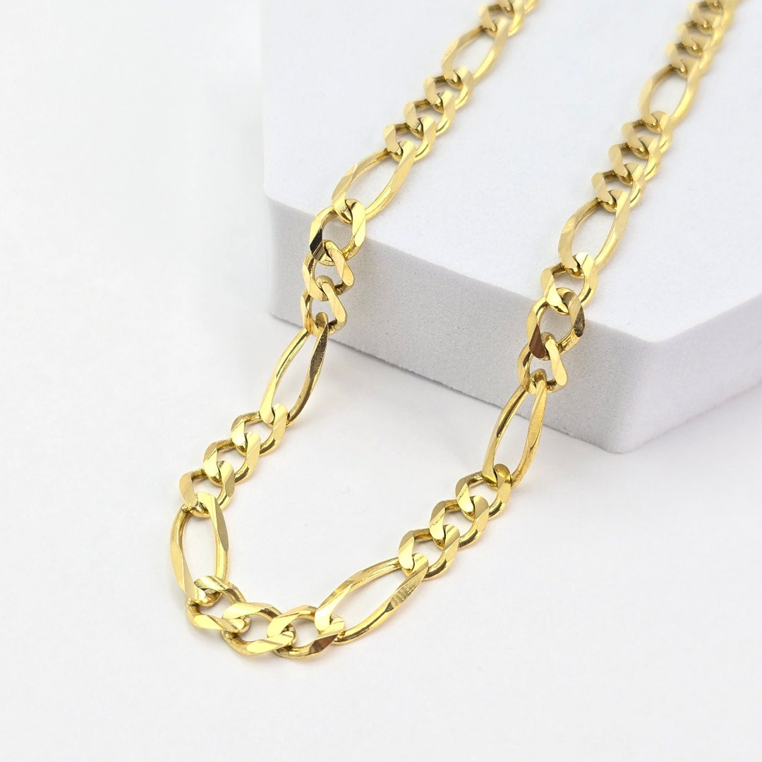 Solid 14k Gold 6MM Figaro Chain - 24 Inches - Stunning Chain for Him ...