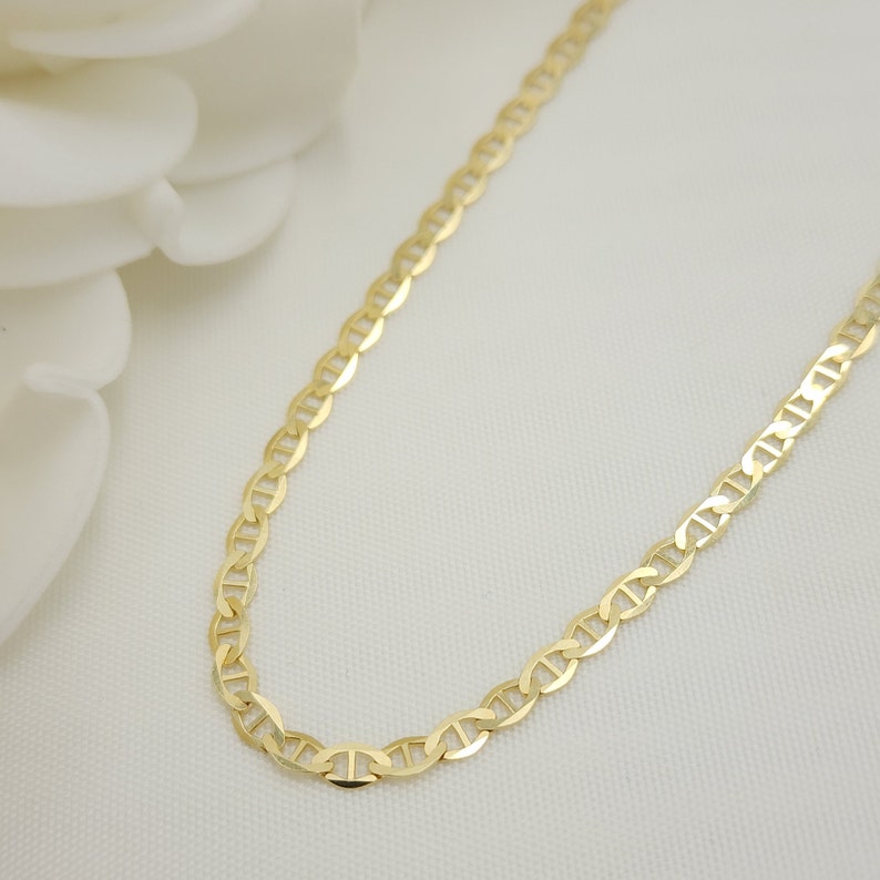 Solid 14k Gold Mariner Chain - 16, 18, 20, 22, 24 Inches - 3.1mm ...