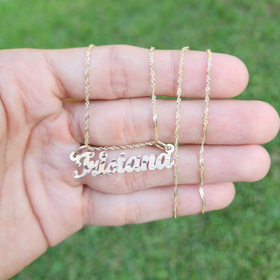 Personalized Solid 14k Unfinished Diamond Cut Texture Nameplate - Etsy