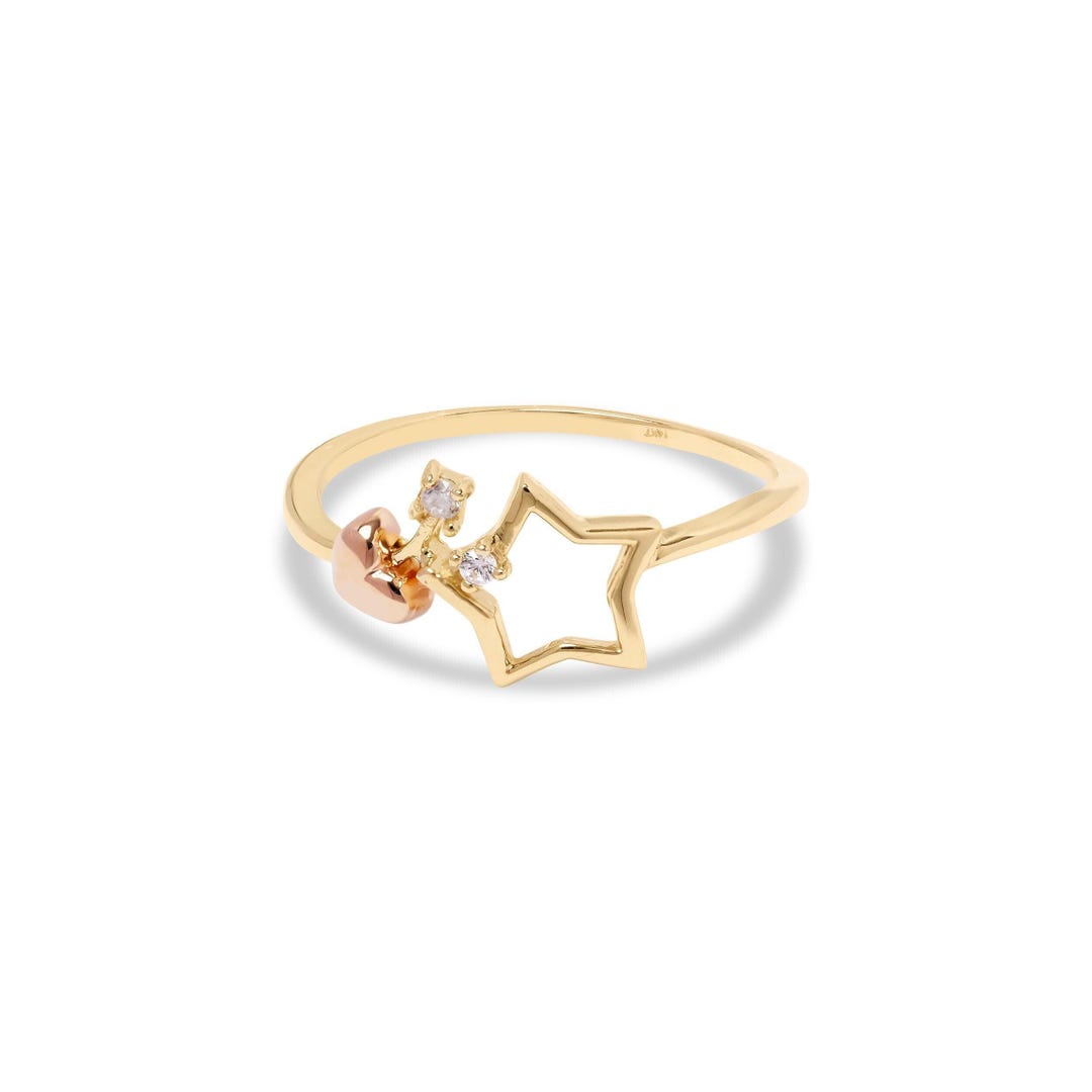 Massiver 585er Gold Stern Ring - Modern und Einzigartig - Etsy.de