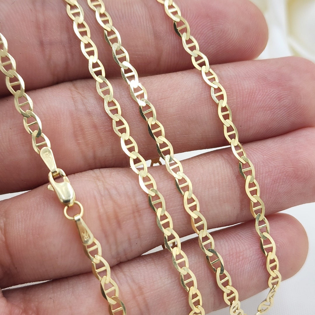 Solid 14k Gold Mariner Chain - 16, 18, 20, 22, 24 Inches - 3.1mm ...