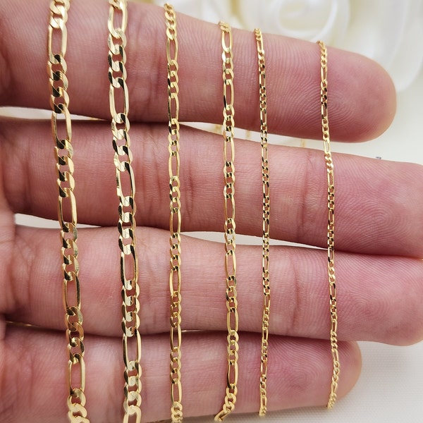1mm Figaro Chain 14k - Etsy