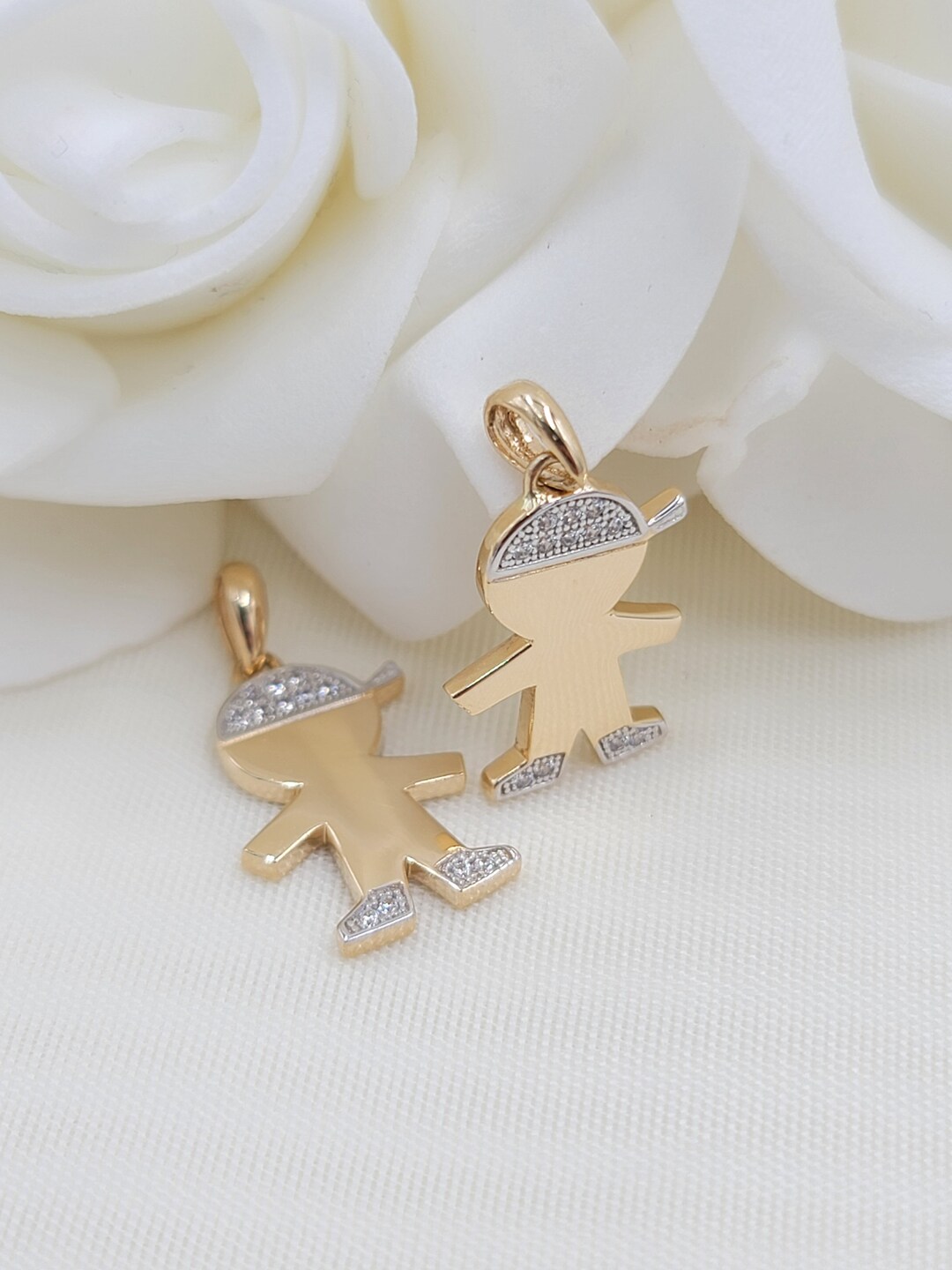 Solid 14k Gold Boy Pendant - Elegant and Versatile - Etsy