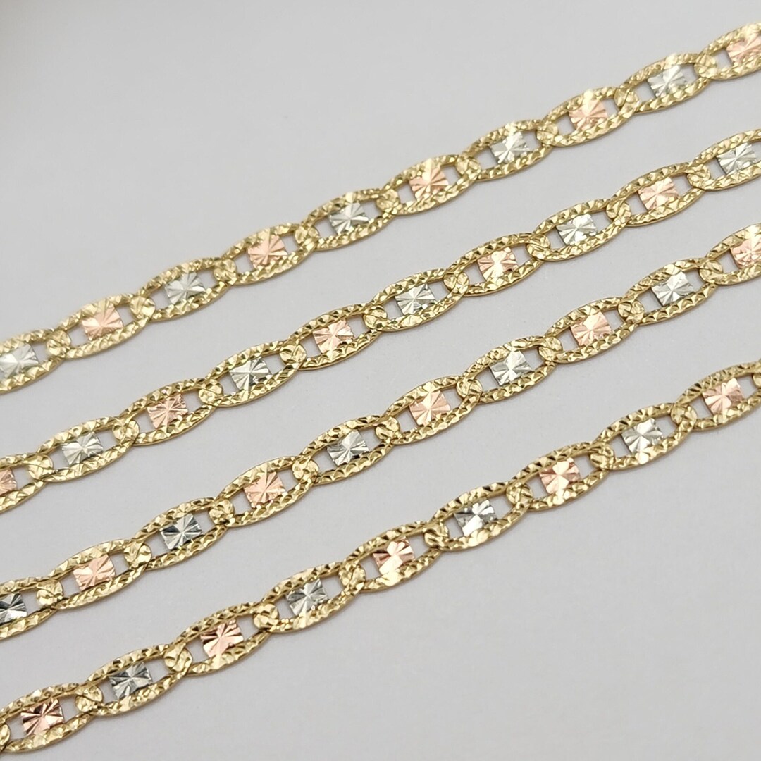 Real 14k Diamond Cut Star Valentino Chains 16 - Etsy
