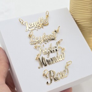 Handmade Solid 14k Gold Name Plates Pendants - Big Plates - Solid 14k ...