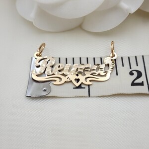 Solid 14K Gold Personalized Heart Nameplate - Custom Real Gold Diamond ...