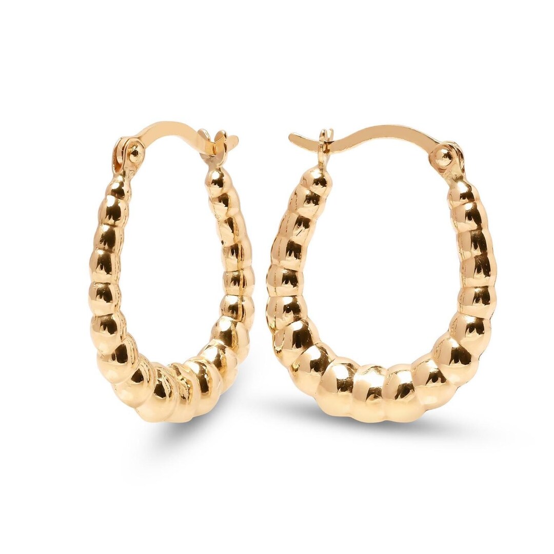 14k Mini Shrimp Hoops Earrings - Modern Jewelry - 100% Gold - Etsy