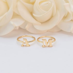 Solid 14k Gold Bold Initial Rings - Polished Initials - Genuine Gold ...