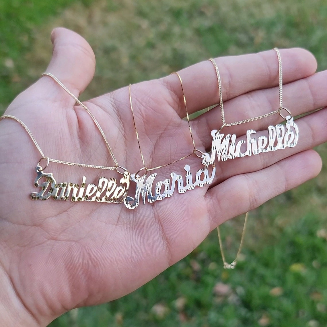 Handmade Solid 14k Gold Name Plates Pendants Big Plates - Etsy