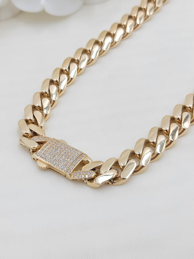 Real 14k Gold Monaco Chain 18 Inches 11mm Hollow - Etsy