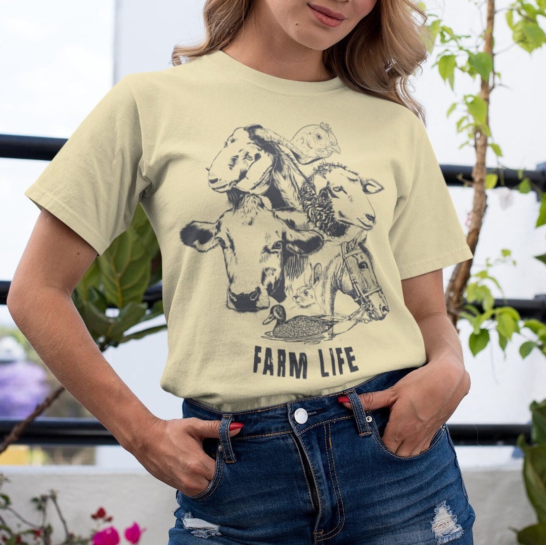 Farm Life Shirt. Farm Animals Collage Shirt. Comfort Colors Farm Life ...
