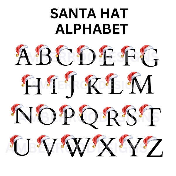 Santa Hat Alphabet - Etsy