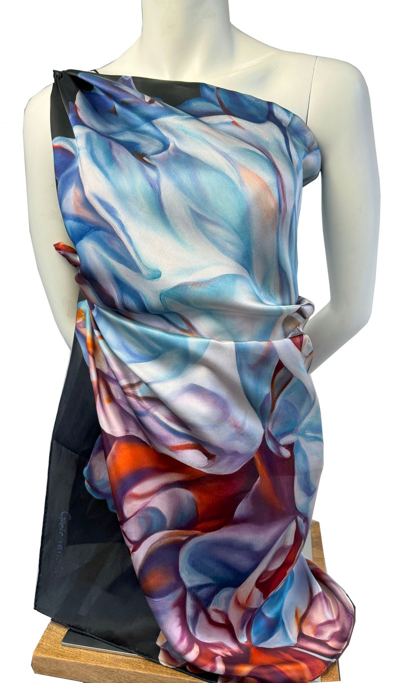 UNTAMED 100% Silk Satin Scarf Hand Rolled Hem Size - Etsy