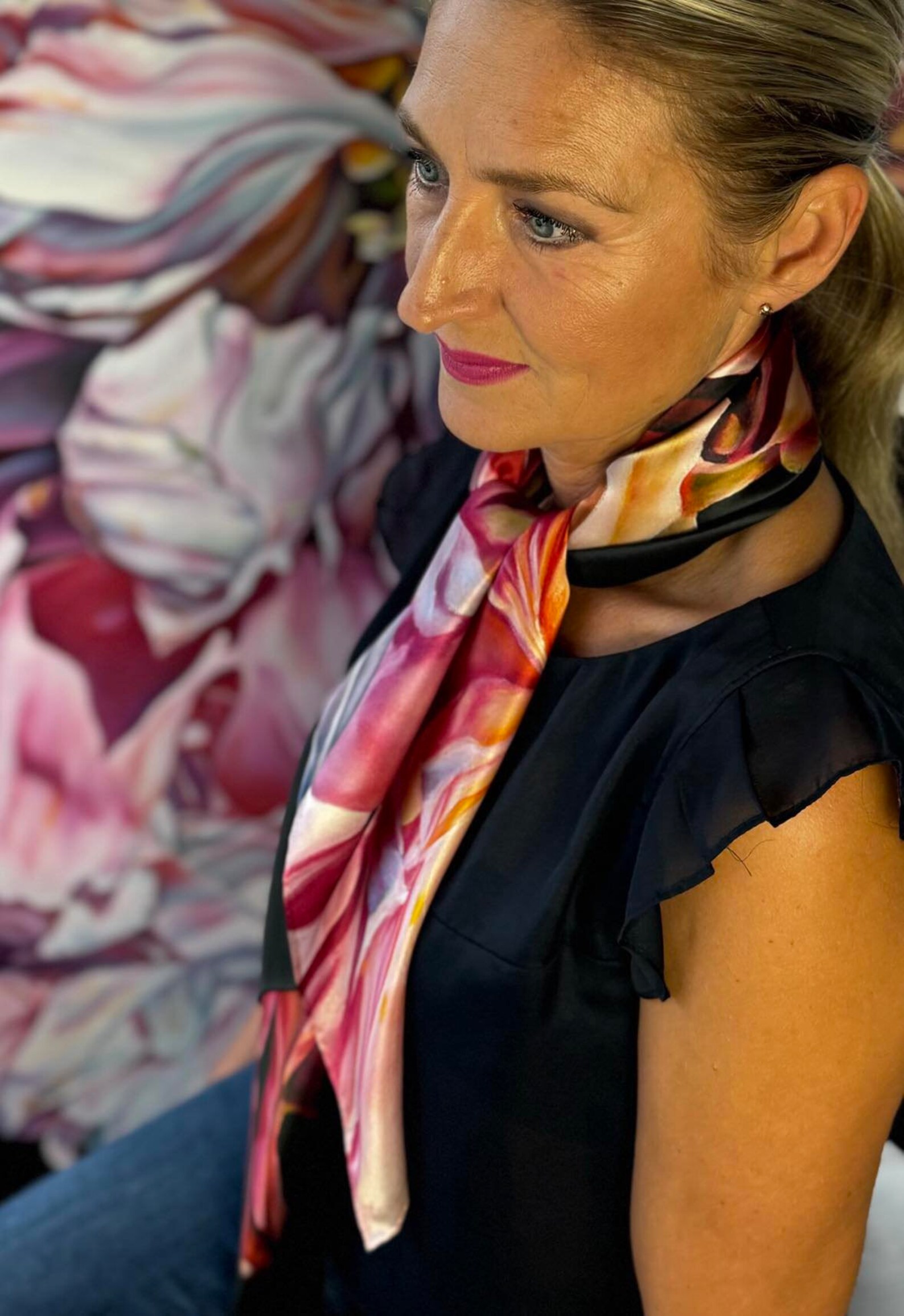 Silk Satin Scarf "where Angels Sleep" Hand Rolled Hem - Etsy