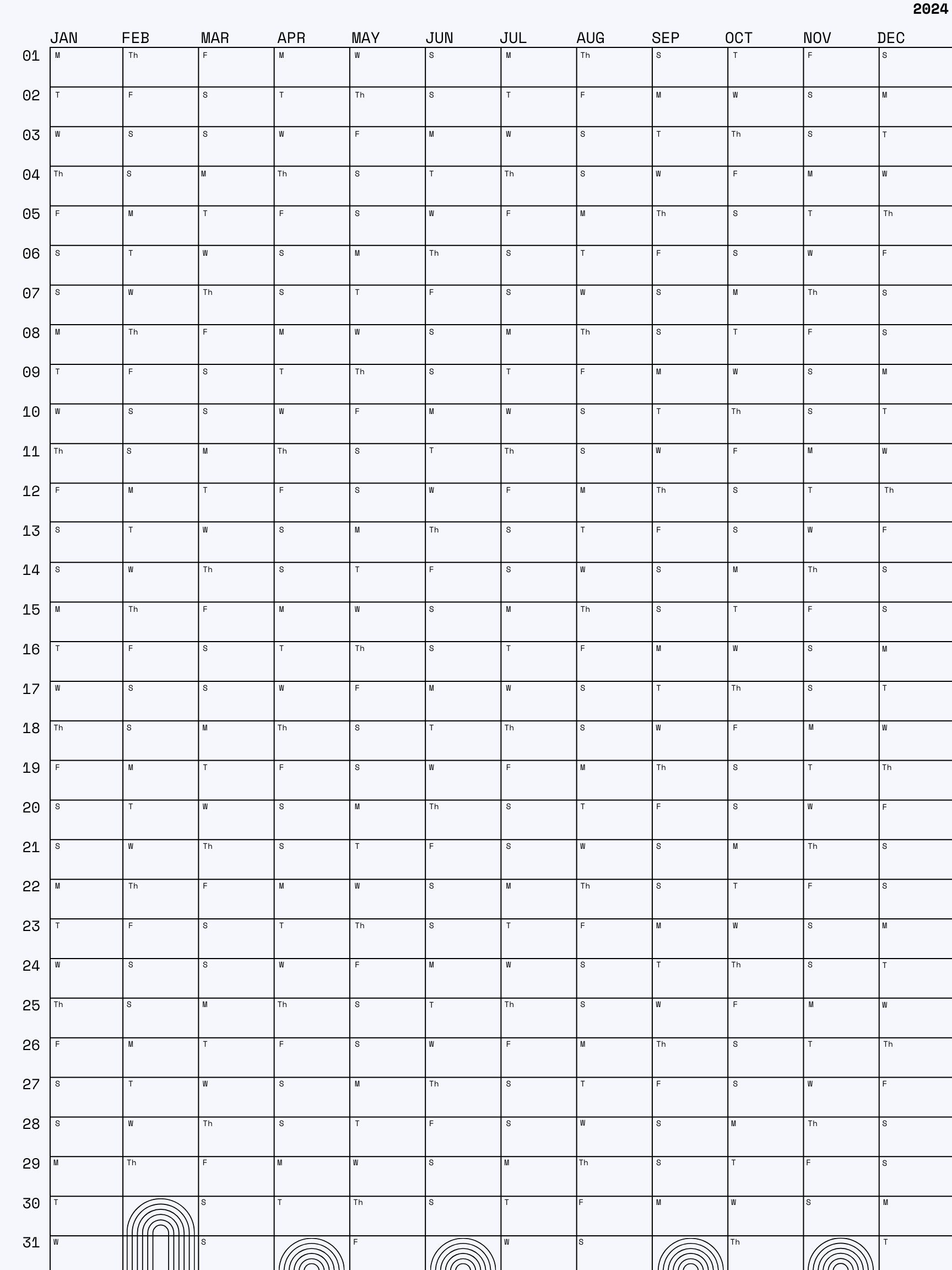2024 Full Year Calendar Combo, Holidays Moons - Etsy